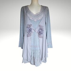 Pretty Angel | Dresses | Pretty Angel Gray Textured Rosettes Dress Nwot ...